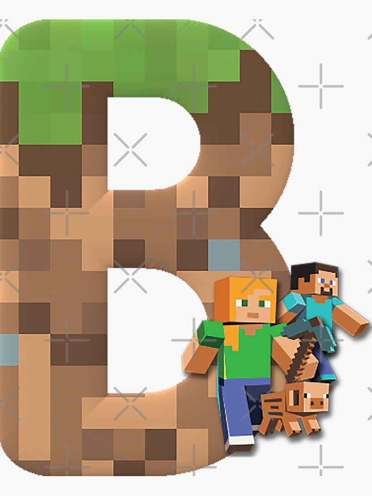 "Minecraft Personal Name Letter B" Sticker for Sale by ddkart | Redbubble
