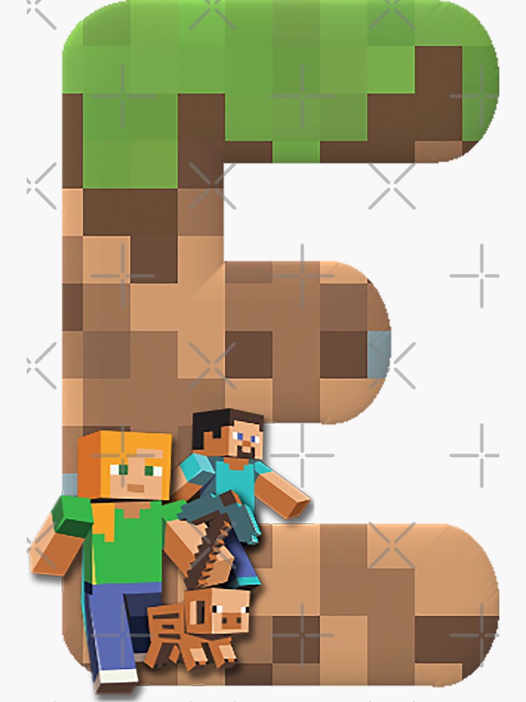 "Minecraft Personal Name Letter E" Sticker for Sale by ddkart | Redbubble