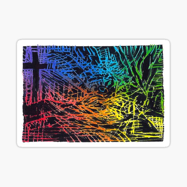 "Rainbow Cross" Sticker for Sale by SpiderMagik | Redbubble