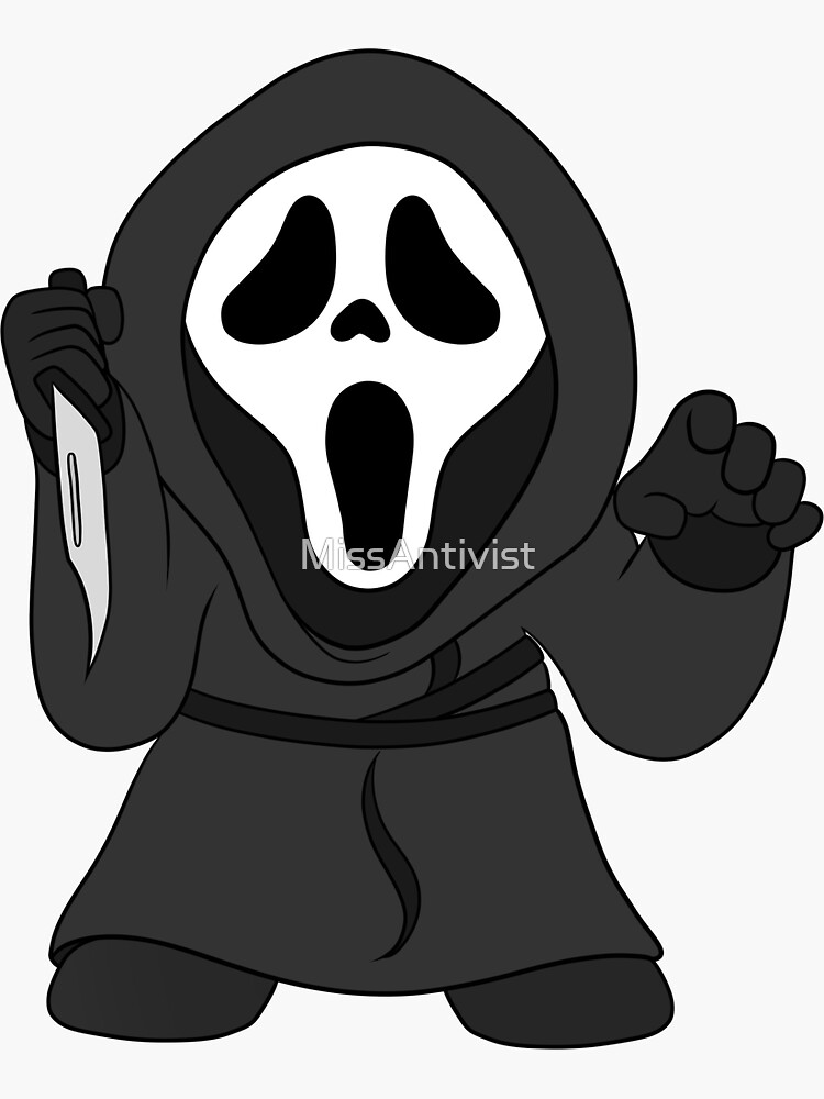 "Chibi Ghostface" Sticker for Sale by MissAntivist | Redbubble