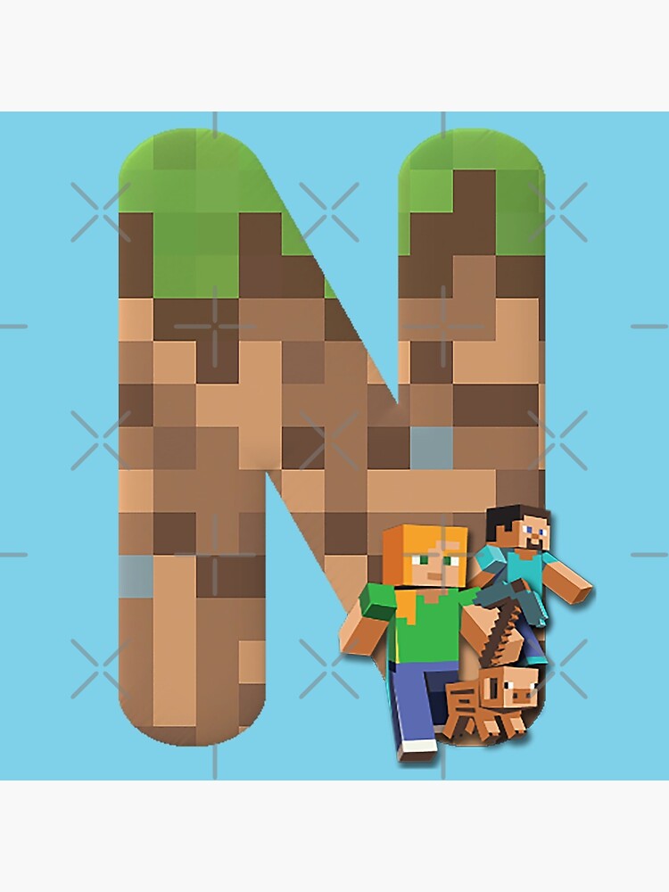 "Minecraft Personal Name Letter N" Poster for Sale by ddkart | Redbubble