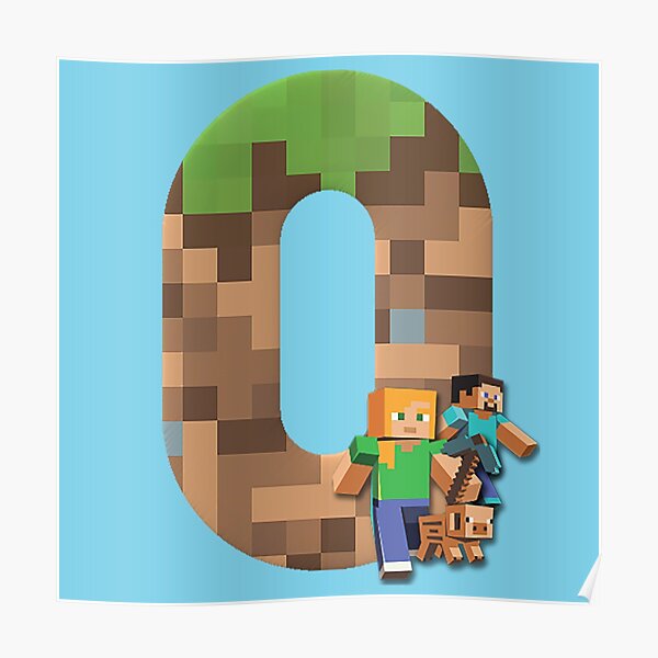 "Minecraft Personal Name Letter O" Poster for Sale by ddkart | Redbubble