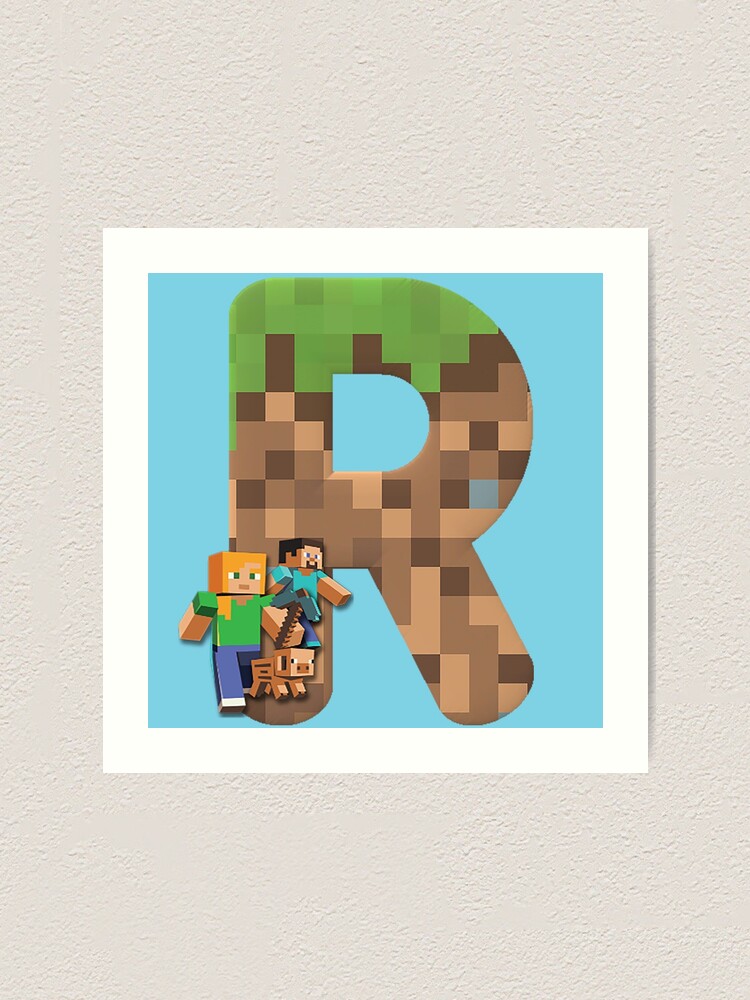 "Minecraft Personal Name Letter R" Art Print for Sale by ddkart | Redbubble