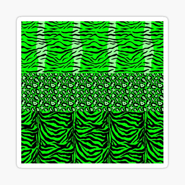 "65 MCMLXV Lime Green Tiger, Leopard and Zebra Animal Print Pattern ...
