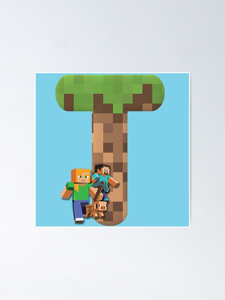 "Minecraft Personal Name Letter T" Poster for Sale by ddkart | Redbubble