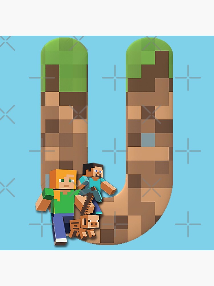"Minecraft Personal Name Letter U" Poster by ddkart | Redbubble