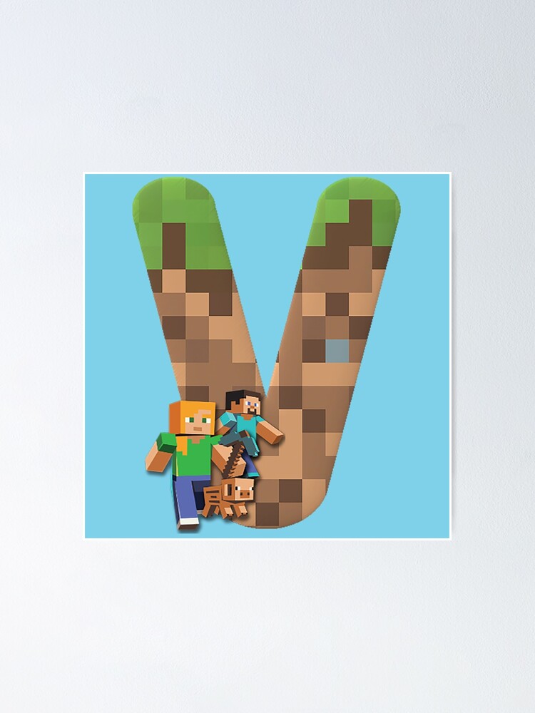 Póster «Letra de nombre personal de Minecraft V» de ddkart | Redbubble