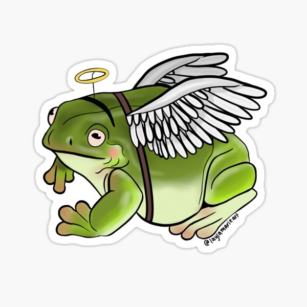 "angel frog" Sticker for Sale by layla-marie-art | Redbubble