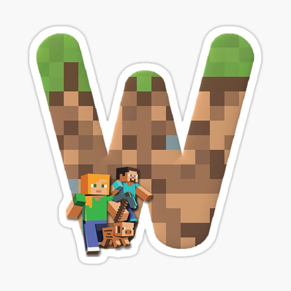 "Minecraft Personal Name Letter W" Sticker for Sale by ddkart | Redbubble