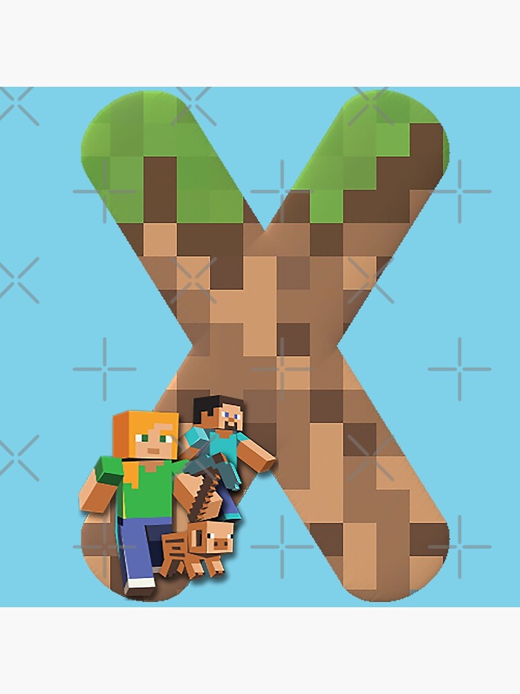 "Minecraft Personal Name Letter X" Poster for Sale by ddkart | Redbubble