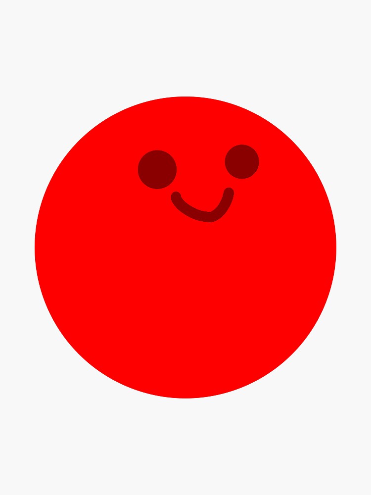 "RED SMILING CIRCLE" Sticker by ratkenny | Redbubble
