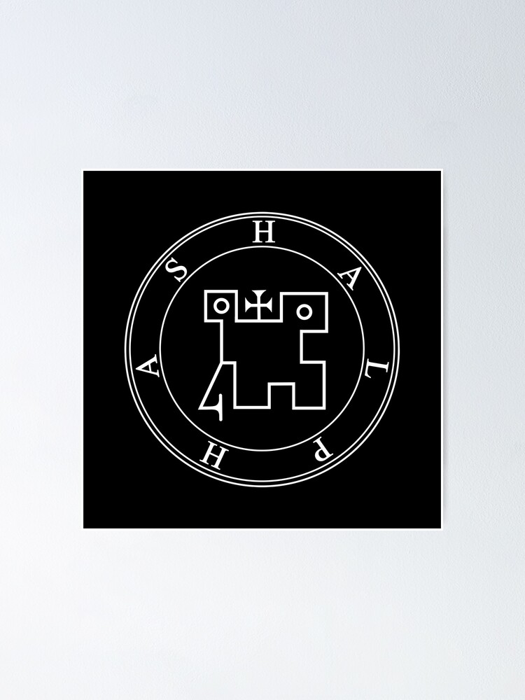 "Halphas - Goetia (white)" Poster for Sale by Shadow-Kingdom | Redbubble