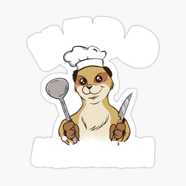 "Herdman with chef hat Meerkat cook meerkat" Sticker by EbnerPrints ...