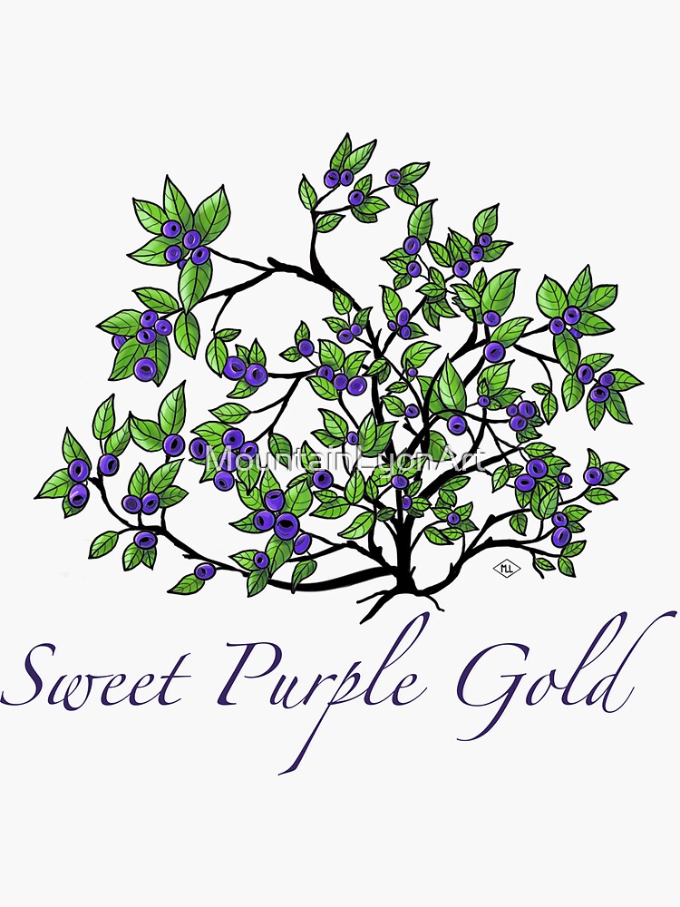 "Sweet Purple Gold - Huckleberry Bush" Sticker for Sale by ...