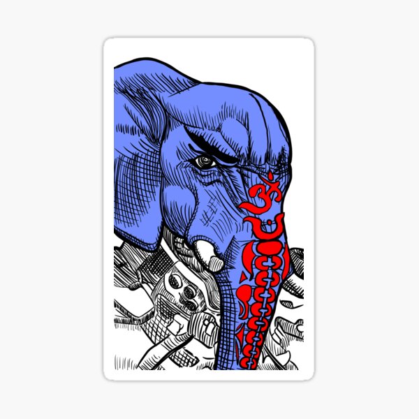 "Lord Ganesh - Military" Sticker by lojotees | Redbubble