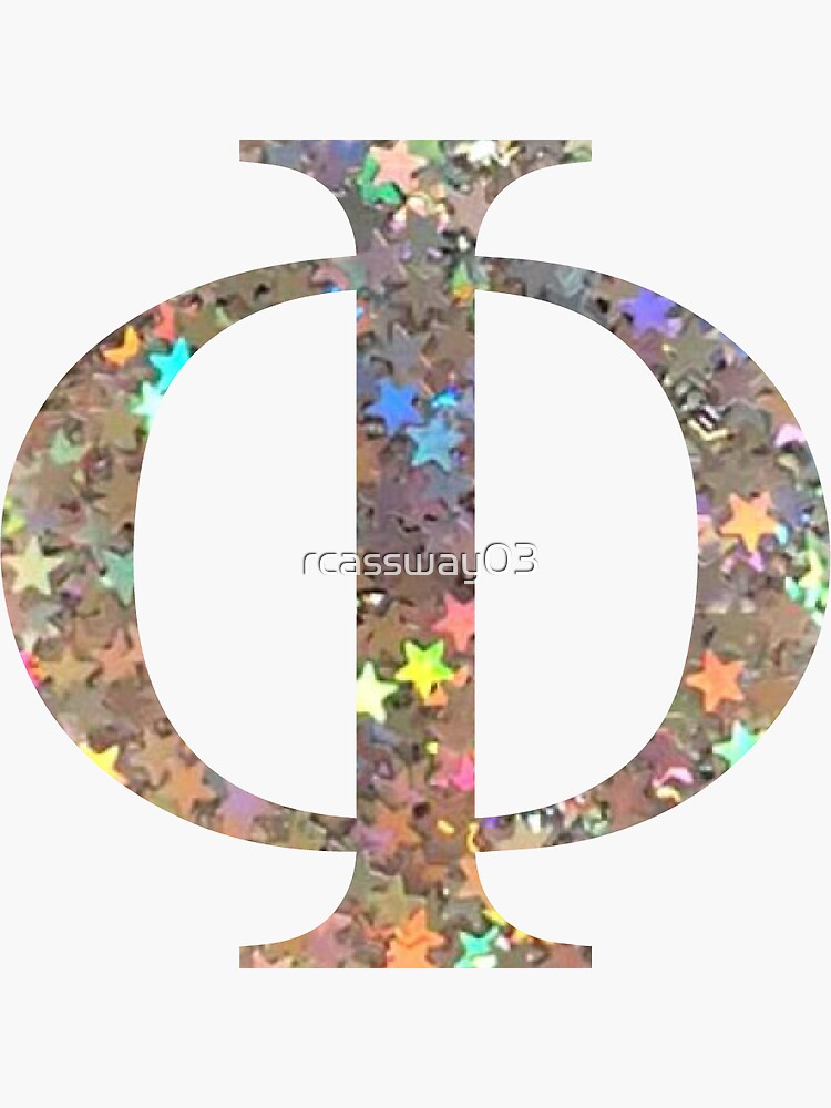 "silver stars phi symbol" Sticker for Sale by rcassway03 | Redbubble