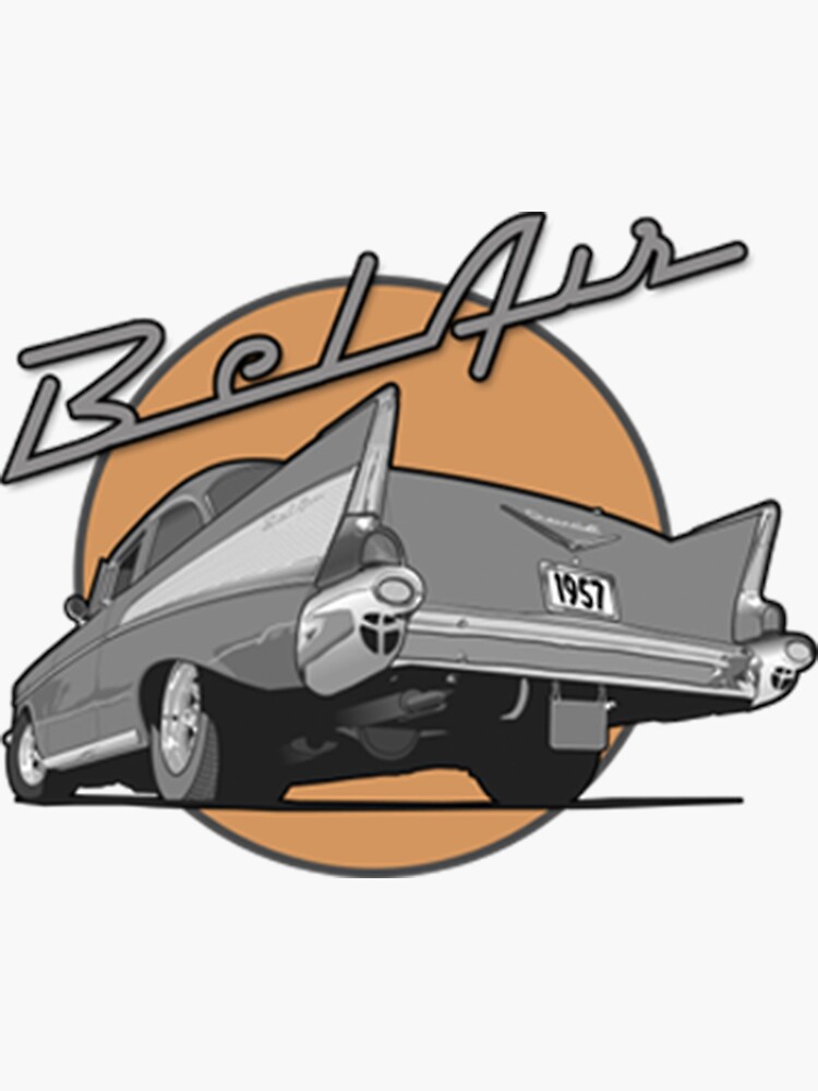 "Chevrolet 57 Chevy Bel Air" Sticker for Sale by Louie66 | Redbubble