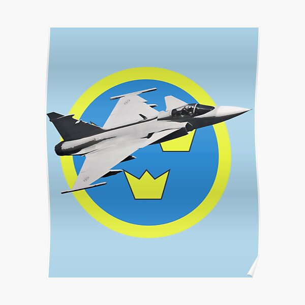 "Saab JAS 39 Gripen Plane Swedish Airforce Roundel " Poster for Sale by ...