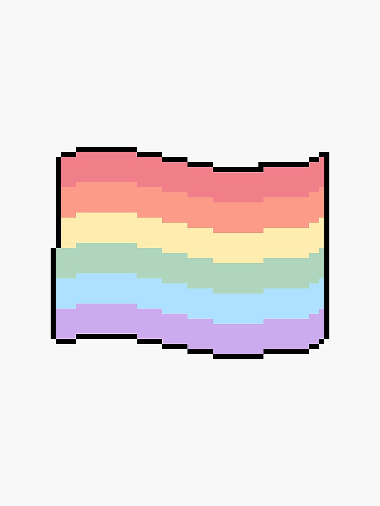 "Pastel Pixel Gay Pride Flag :)" Sticker for Sale by BumbleBear1 ...