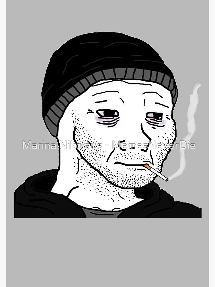 "Depressed Doomer Wojak Meme" Spiral Notebook by MarinaNikolaus | Redbubble