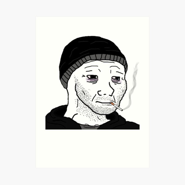 "Depressed Doomer Wojak Meme" Art Print for Sale by MarinaNikolaus ...