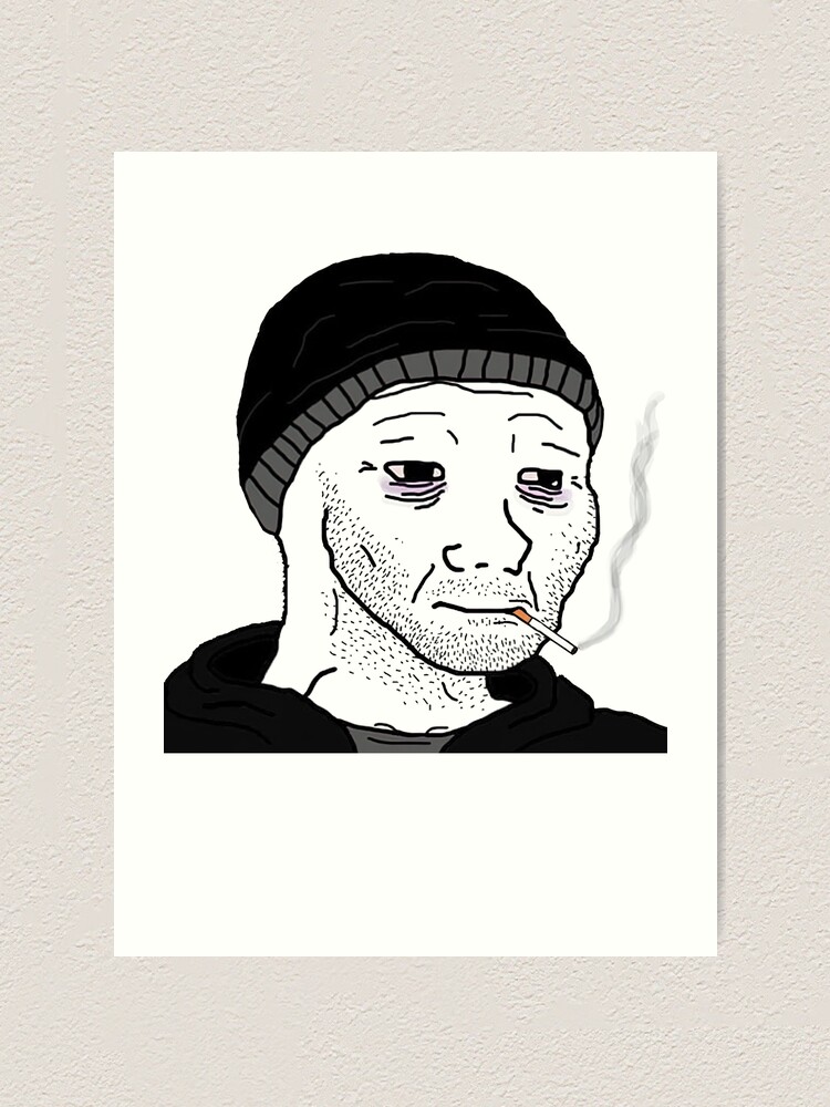 "Depressed Doomer Wojak Meme" Art Print for Sale by MarinaNikolaus ...