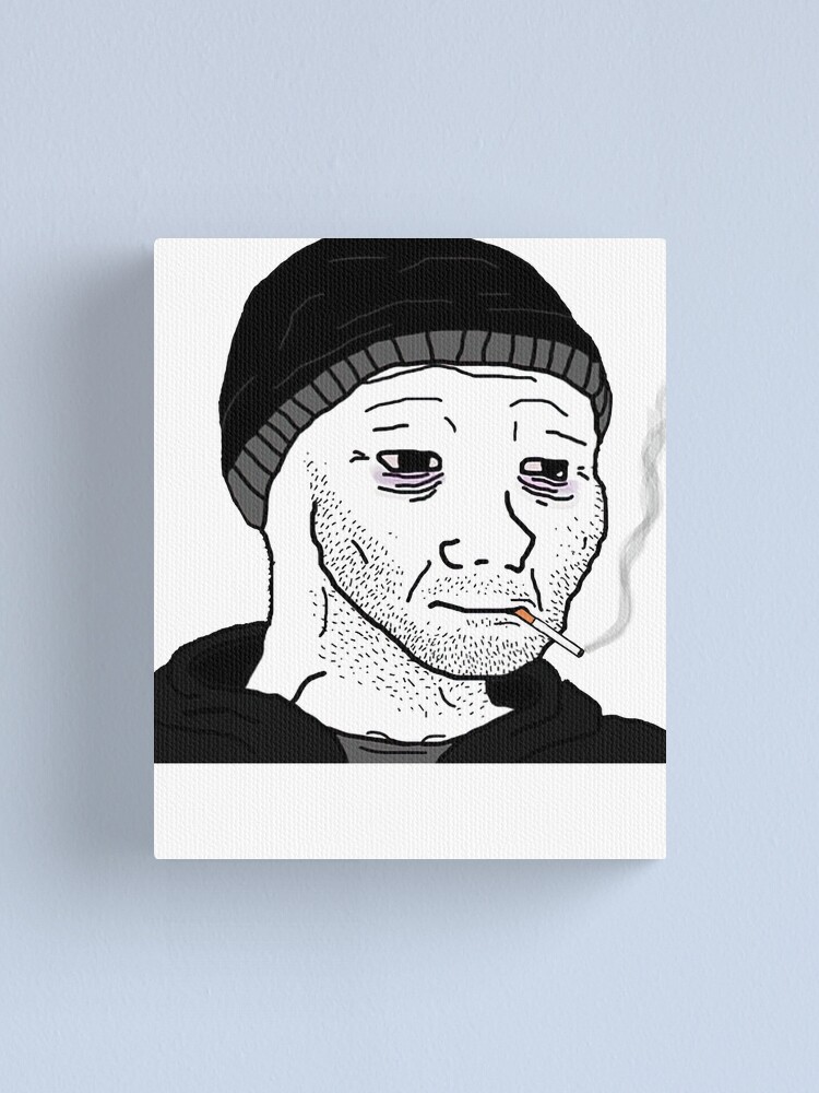 "Depressed Doomer Wojak Meme" Canvas Print by MarinaNikolaus | Redbubble