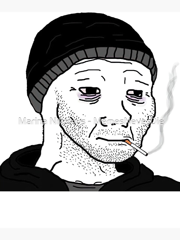 "Depressed Doomer Wojak Meme" Canvas Print by MarinaNikolaus | Redbubble