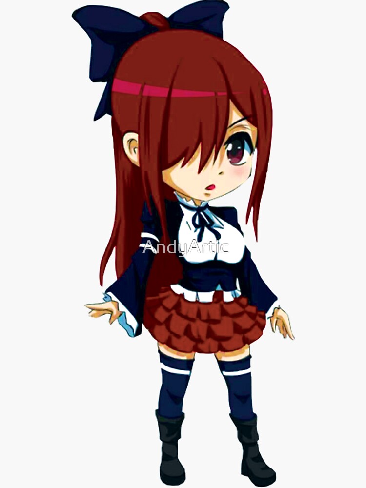"Cartoon erza scarlet" Sticker by AndyArtic | Redbubble