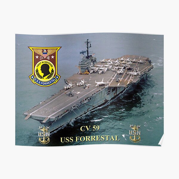 "CV-59 USS Forrestal" Poster for Sale by BasilBarfly | Redbubble