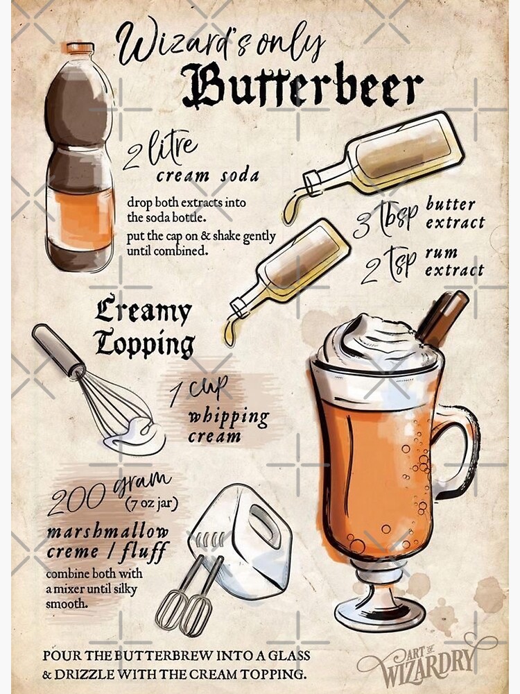 "butterbeer recipe" Poster for Sale by glossyheaven | Redbubble
