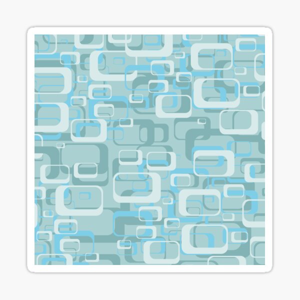 "Retro Vintage 70s Pattern In Shades Of Blue" Sticker for Sale by ...
