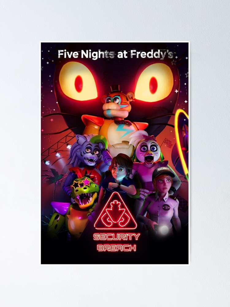 "SECURITY BREACH - FNAF poster" Poster by colbesravin | Redbubble