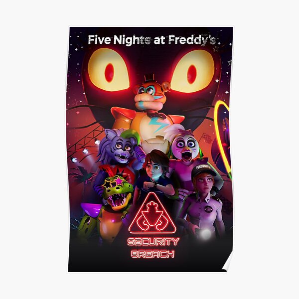 "SECURITY BREACH - FNAF poster" Poster by colbesravin | Redbubble