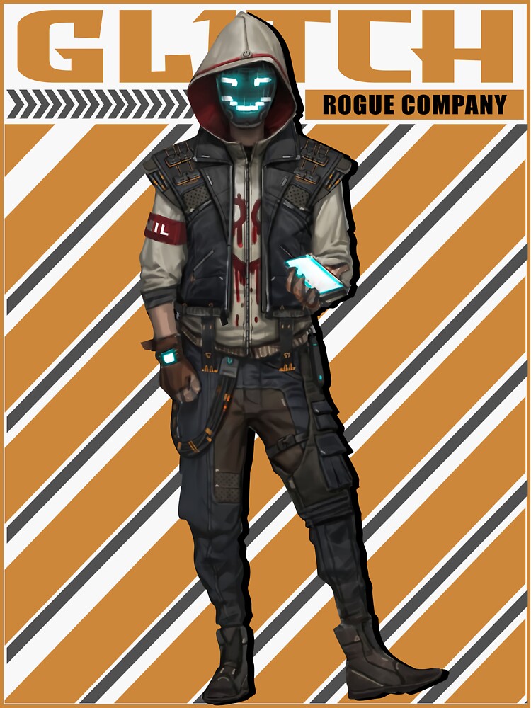 "Gl1tch character anime video game poster" Sticker by Antonio2620 ...