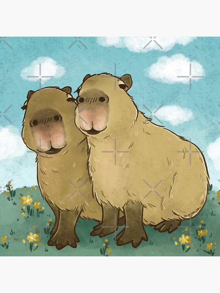 "Capybara smiling " Poster for Sale by nnggoc | Redbubble