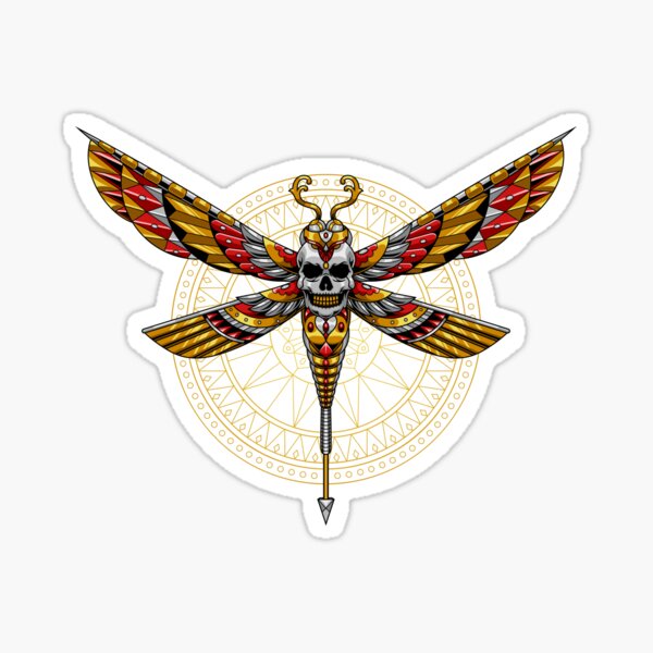 Dragonfly Sugar Skull Tattoo