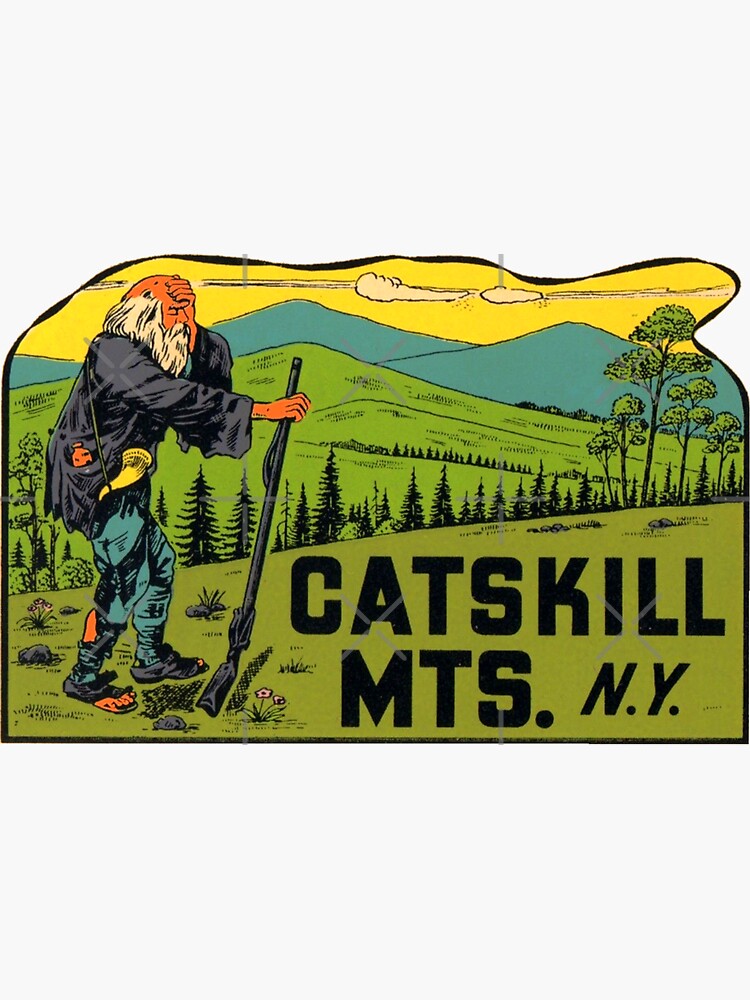 "Catskill Mountains New York Vintage Travel Decal" Sticker for Sale by ...