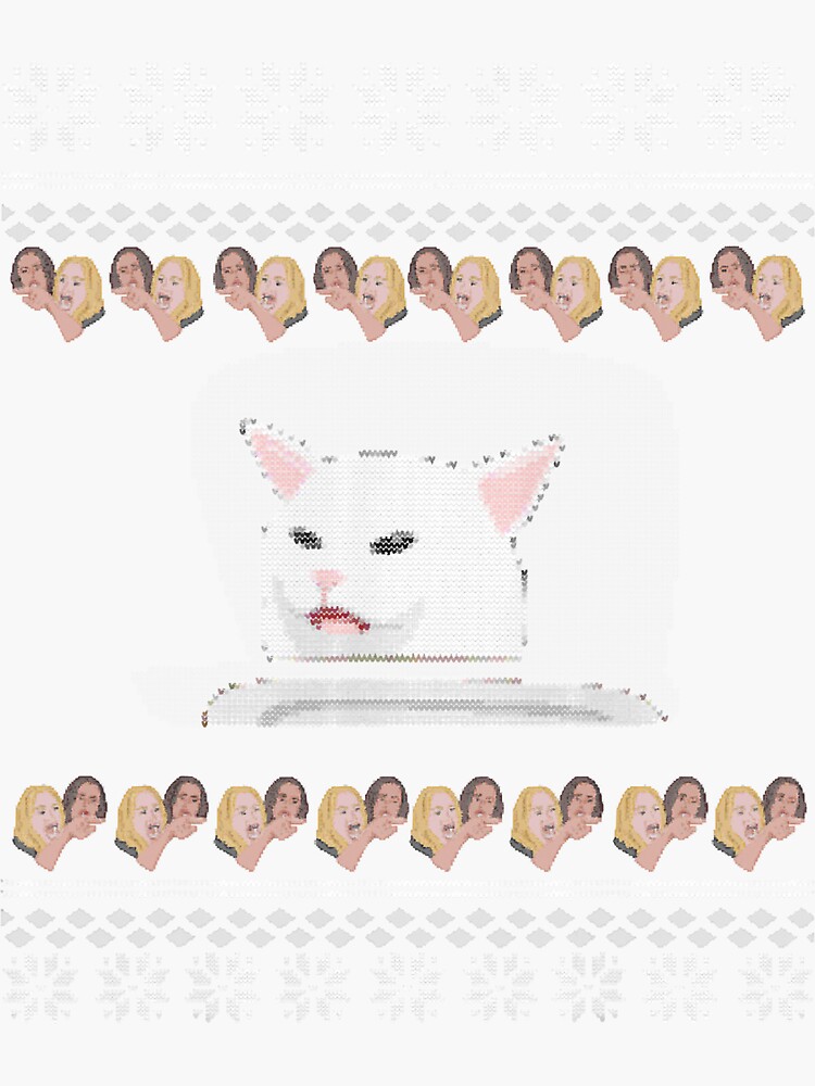 "Cat Meme Woman Yelling At Table Dinner" Sticker for Sale by ...