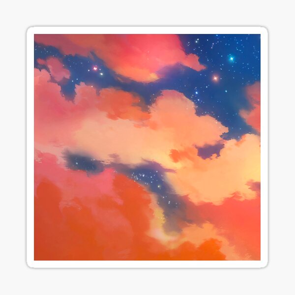 "Pink Clouds in the Night Sky" Sticker for Sale by Aniscape | Redbubble
