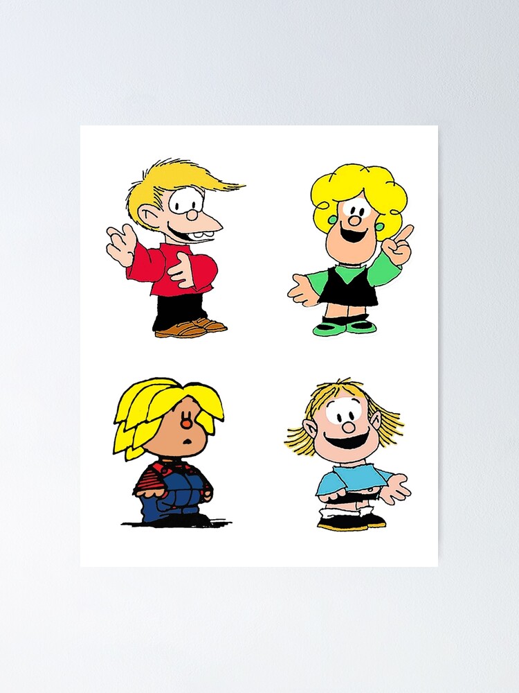 " Mafalda Characters" Poster for Sale by Stratoguayota | Redbubble