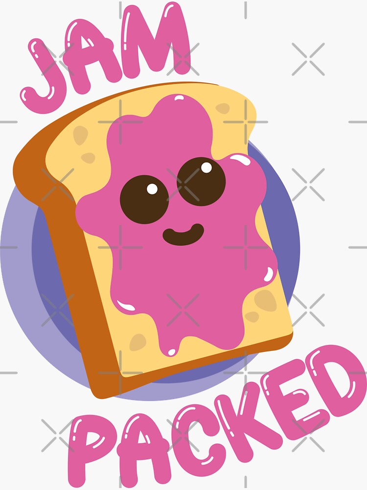 "Jam Packed Sandwich | Gift Ideas | Funny Food Puns " Sticker for Sale ...