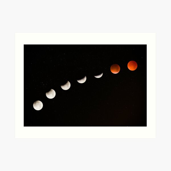 "Moon turning red during a lunar eclipse" Art Print for Sale by RickyArtGallery | Redbubble