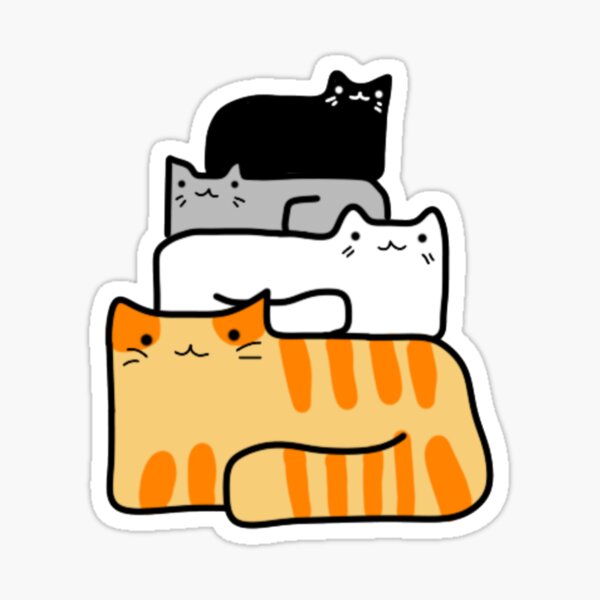 "Cat stack" Sticker for Sale by Maliniak | Redbubble