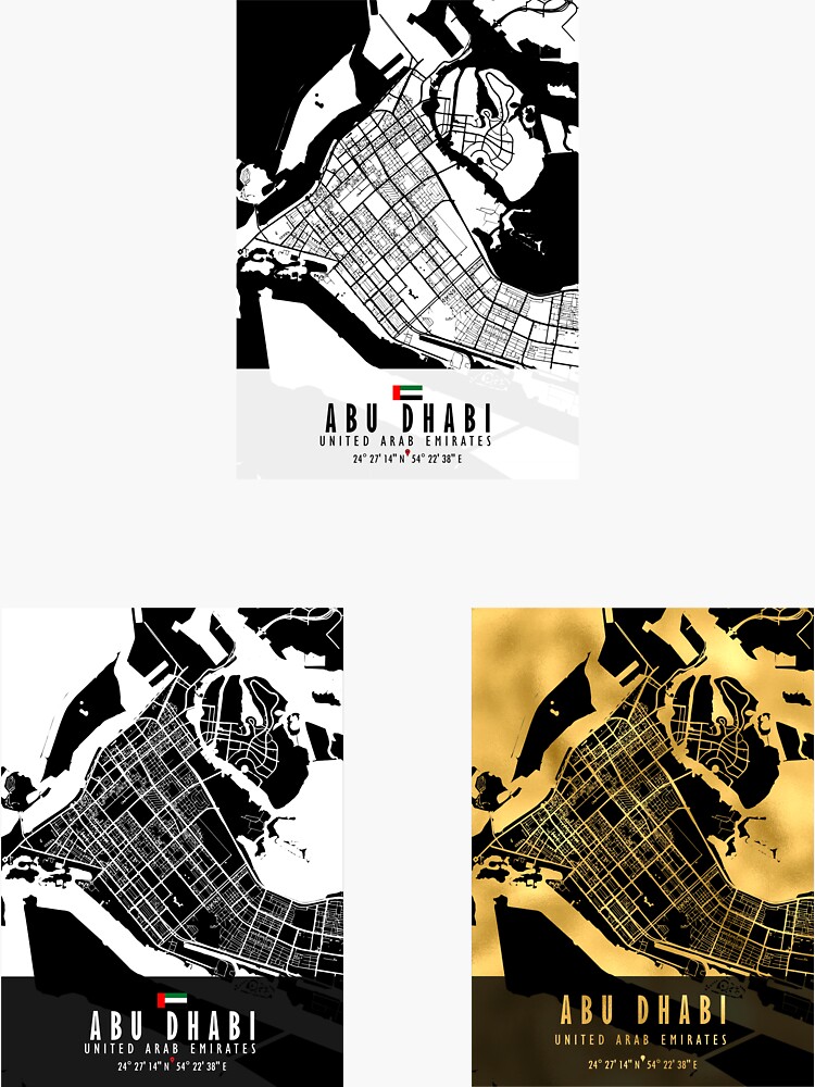 "Abu Dhabi Map UAE Sticker Pack" Sticker for Sale by hatimelhag | Redbubble