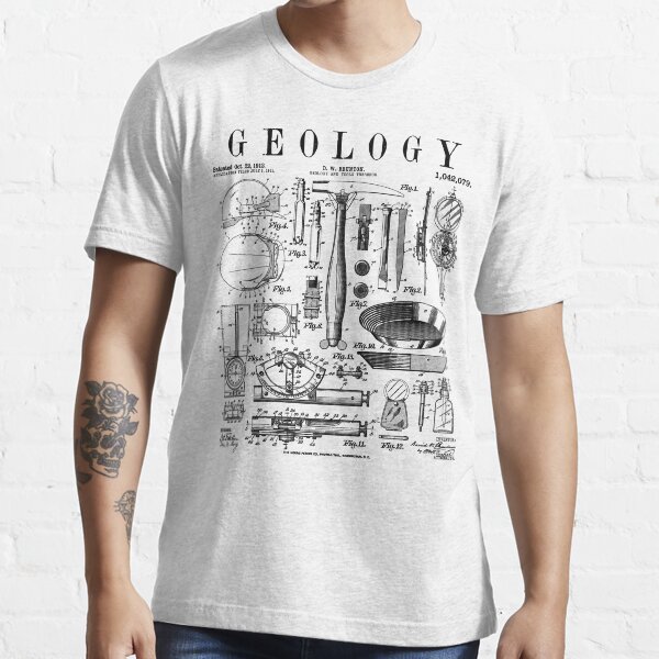 "Geology Geologist Field Kit Tools Vintage Patent Print" T-shirt for ...