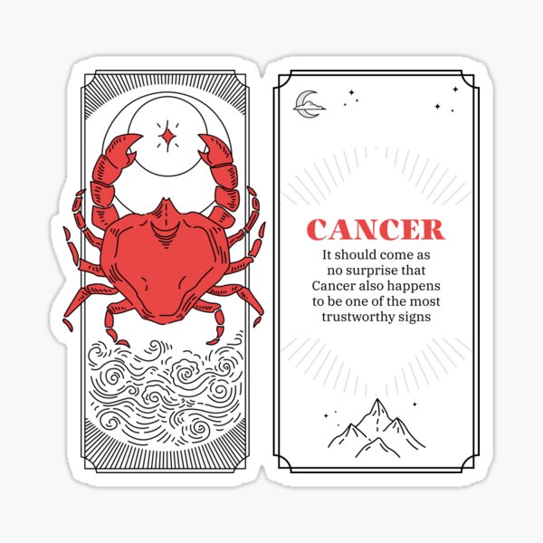 Cancer Zodiac Sticker For Sale By Planetmewmew Redbubble
