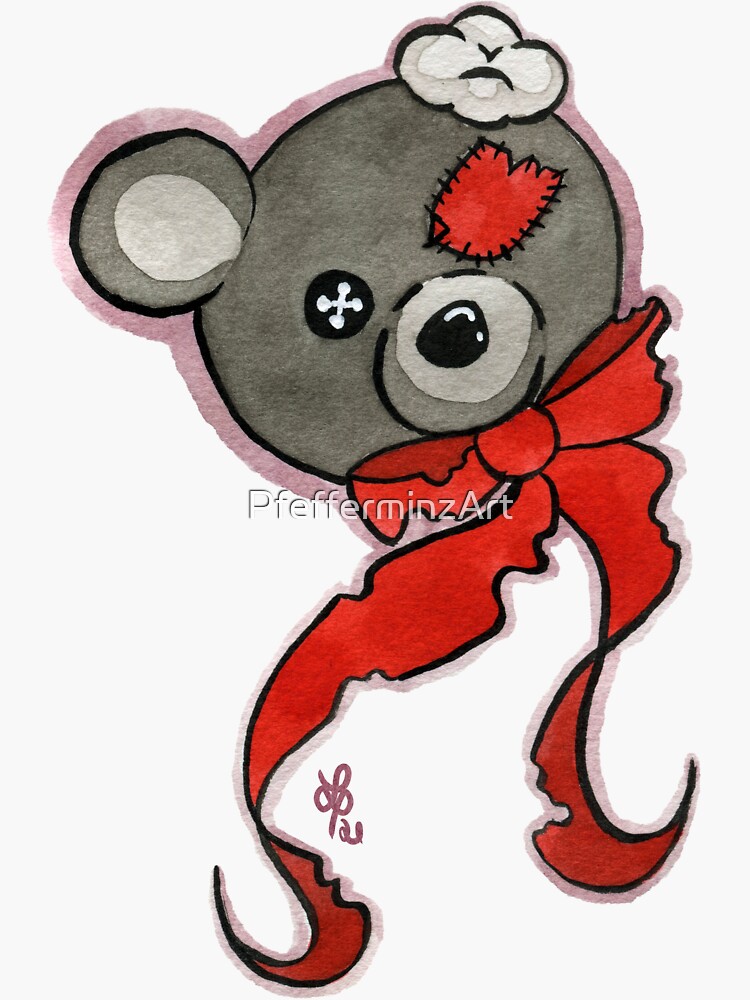 "Patches - The old teddy bear" Sticker for Sale by PfefferminzArt ...