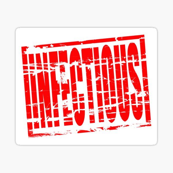 "Infectious red rubber stamp effect" Sticker by stuwdamdorp | Redbubble