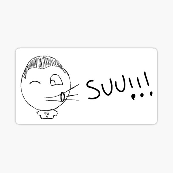 "Humor drawing football suuuuuuuuu cartoon" Sticker by Kunuh | Redbubble